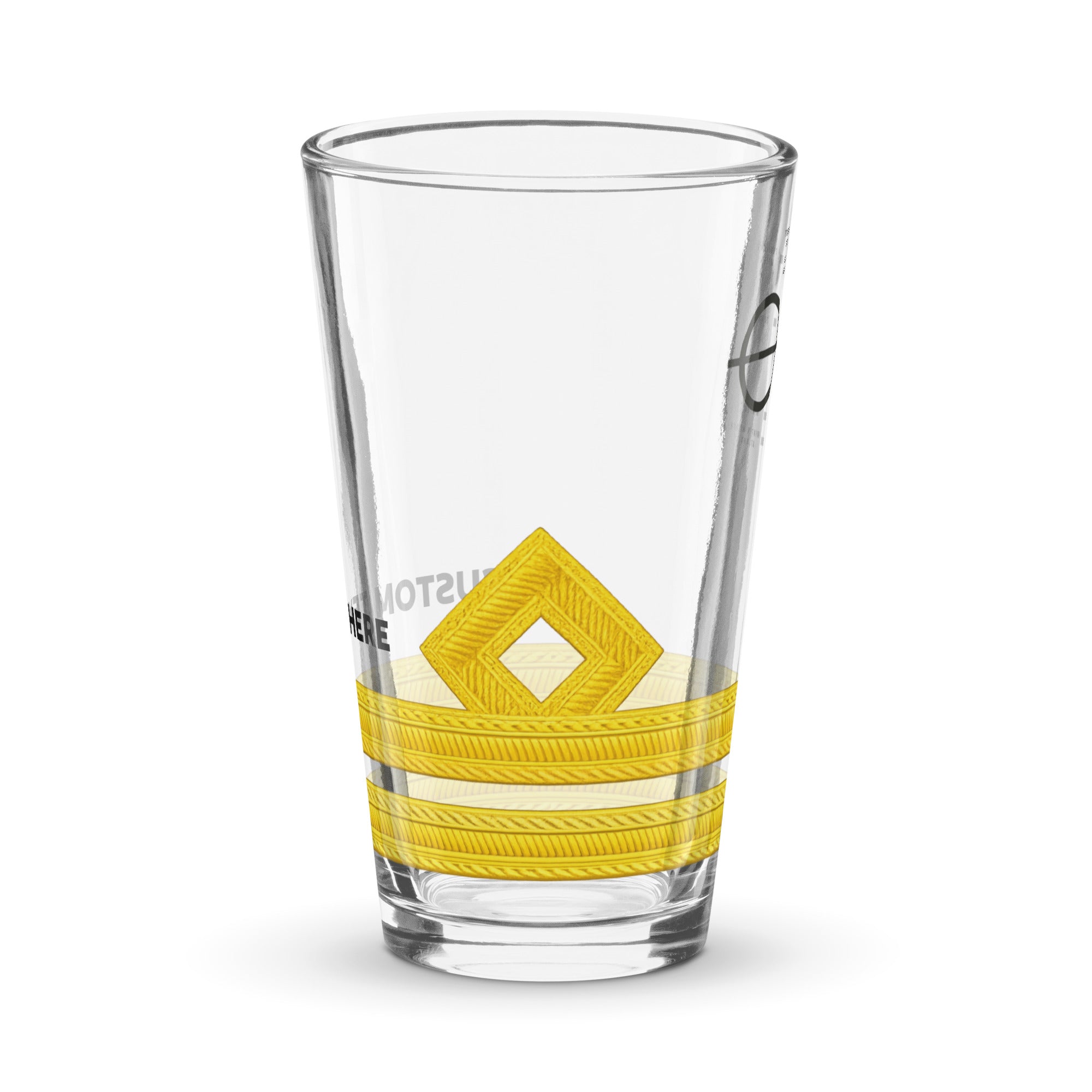 Personalized Second Officer Pint Glass with Rank – Custom 16 oz Glass ...