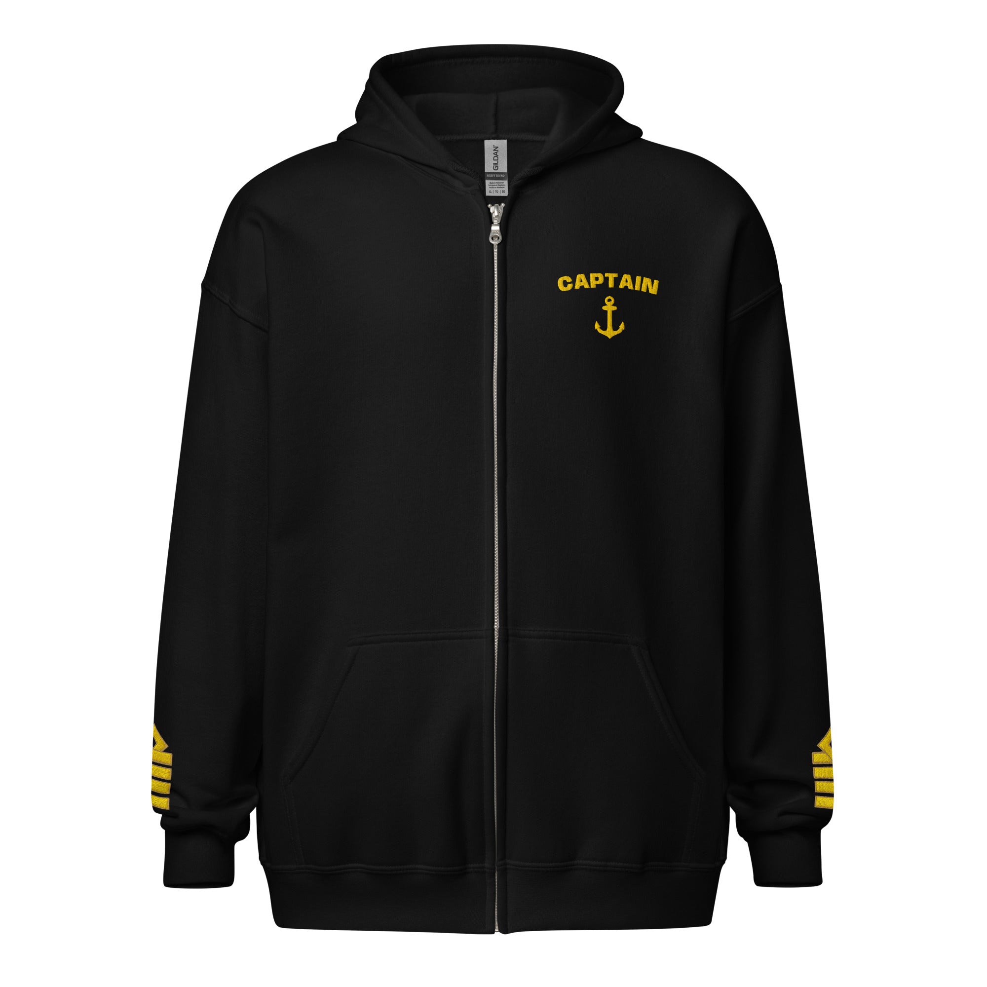 Captain Uniform Zip Hoodie – Embroidered Rank & Epaulettes ...